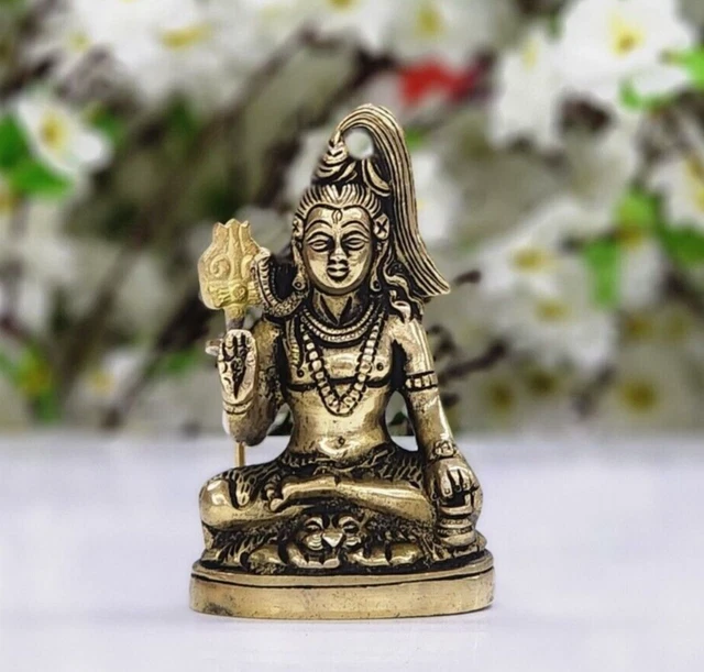 LORD SHIVA STATUE Resin Mahadev Idol Meditating Shiv Figurine Hindu God ...