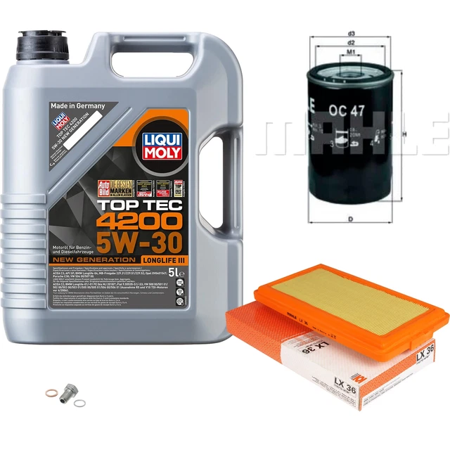MAHLE INSPECTION SET 5L Liqui Moly 5W-30 Top Tec 4200 pour BMW 3er 325e EUR 114,76 - PicClick FR