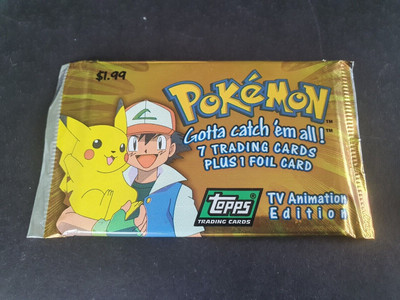 RARE GREEN LOGO Pokemon Tv Animation Edition Booster Pack Topps 1999 Sealed £39.99 - PicClick UK