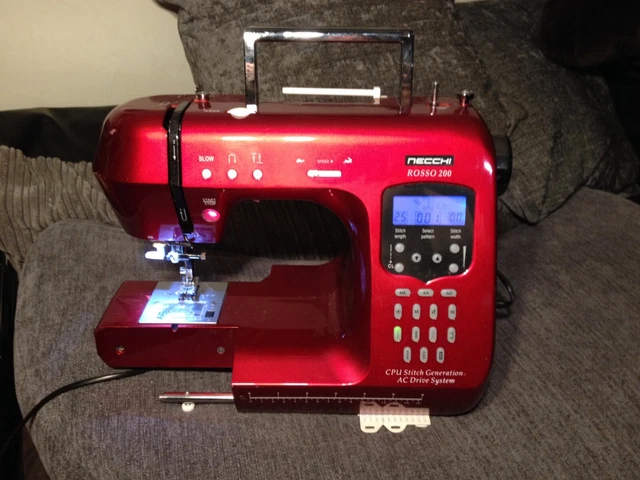 NECCHI ROSSO 200 Sewing Machine (not fully tested. Has probs to mention ...