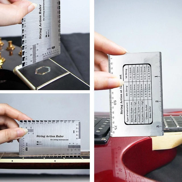 STEEL STRING ACTION Gauge Ruler Guides Setup Measuring Pip For Guitar ...
