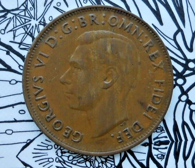 1949 AUSTRALIAN George V1 PENNY. OLD TIMER, 75 YEAR OLD . EUR 59,08 ...