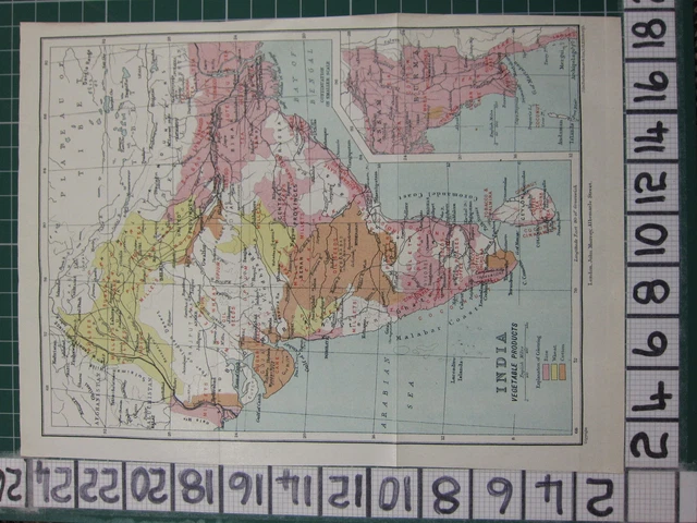 1926 INDIA INDIAN Tourist Map ~ India Vegetable Products Millet Oil ...