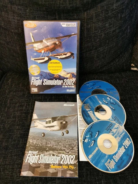 MICROSOFT FLIGHT SIMULATOR 2002 Main Base Game Pc Cd nm MSFS FS 2002 ...