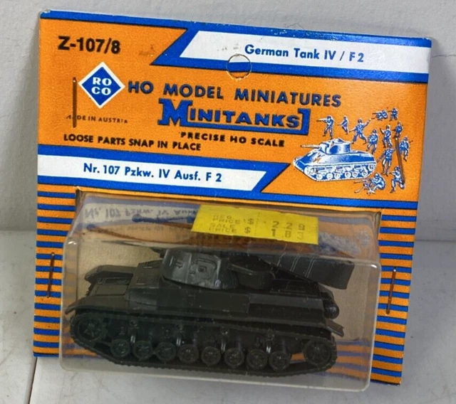 ROCO MINITANKS WWII German Tank IV / F2 HO Model Z-107 NEW ON CARD EUR ...