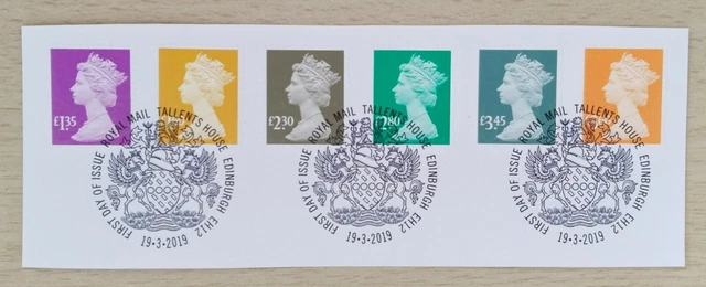 GB QEII STAMPS. 2019 Machin's Issue (19-Mar 2019). Set ex FDC. On paper £9.49 - PicClick UK