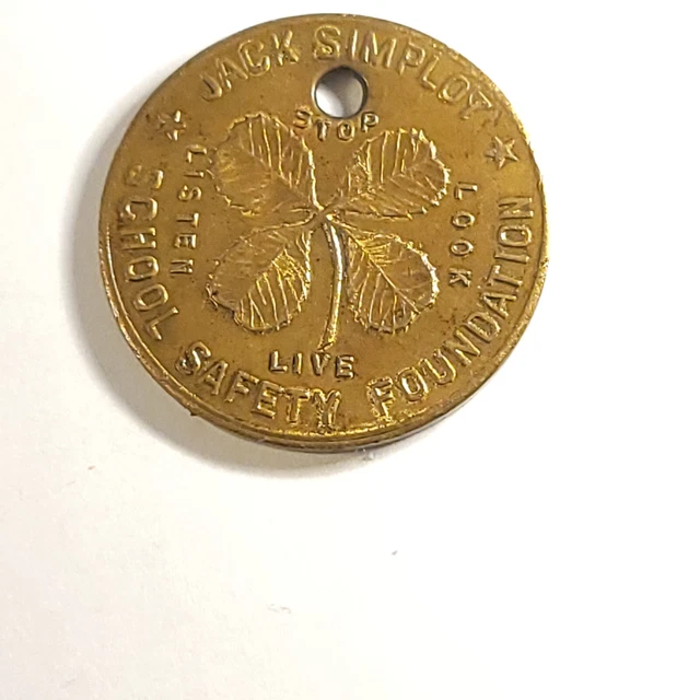 1940S J.R. SIMPLOT School Safety Foundation Idaho Token Medallion rare ...