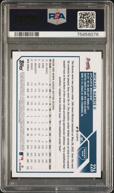 2023 TOPPS MICHAEL Harris II #226 Rookie Card - PSA 9 - Braves $15.00 ...
