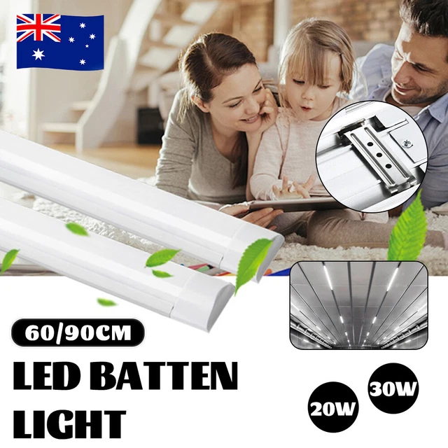 5-10 PCS LED Slim Ceiling Batten Light Daylight 60CM 90CM 6500K 2/3FT ...