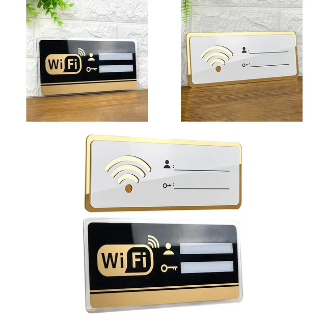 WIFI SIGN STICKER Mirror Scrittura a mano Bacheca Cartello per Home ...