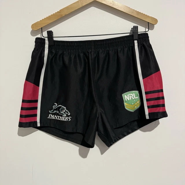 NRL PENRITH PANTHERS Footy Shorts 2004 Size L Men’s Black Rugby League ...