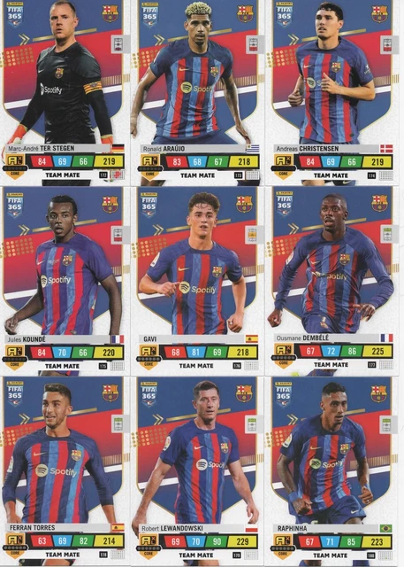PANINI FIFA 365 Adrenalyn XL 2023 9 Team Mate Cards by FC Barcelona £0. ...