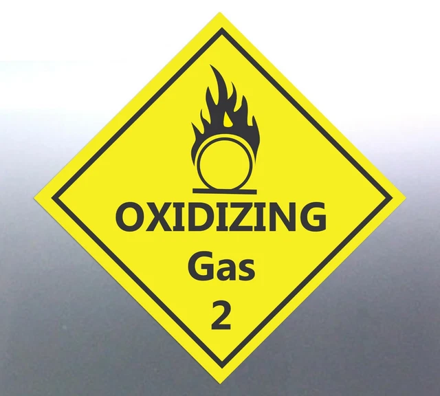 50 AT 22CM Oxidizing gas Class 2 Decal Safety Material sign Sticker ...