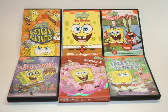 SPONGEBOB SQUAREPANTS DVDS Lot of 6 Childrens Movie and TV Series ...