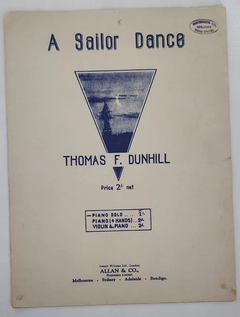 A SAILOR DANCE by Thomas Dunhill, Piano Sheet Music, Vintage, 1940's ...