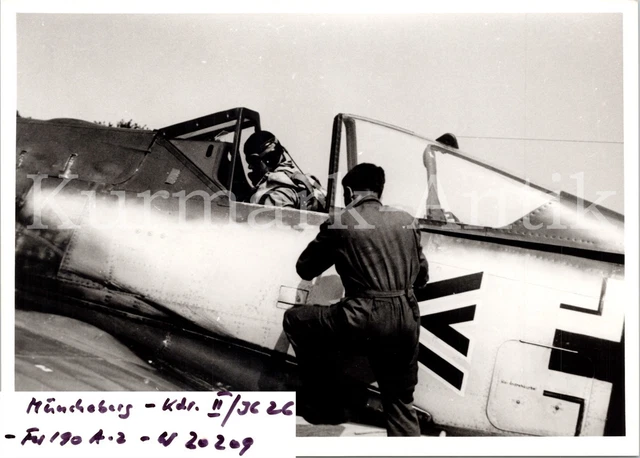 A323 FOTO WEHRMACHT Archiv Repro Luftwaffe Flugzeug Fw190 JG26 rkt ...