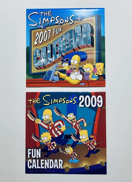 SIMPSONS FUN WALL CALENDARS, (2007, 2009), Matt Groening, Unused, NM £ ...