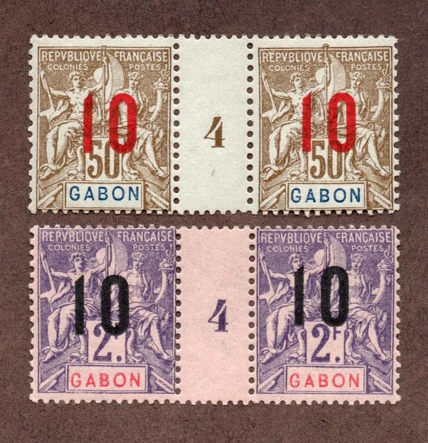 COLONIES FRANÇAISES GABON n°74,77 milésime Nxx LUXE cote 140 euros ...