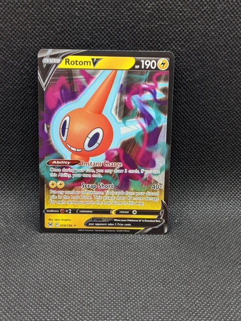 ROTOM V 058/196 Ultra Rare Lost Origin Pokemon Card Near Mint NM EUR 2 ...