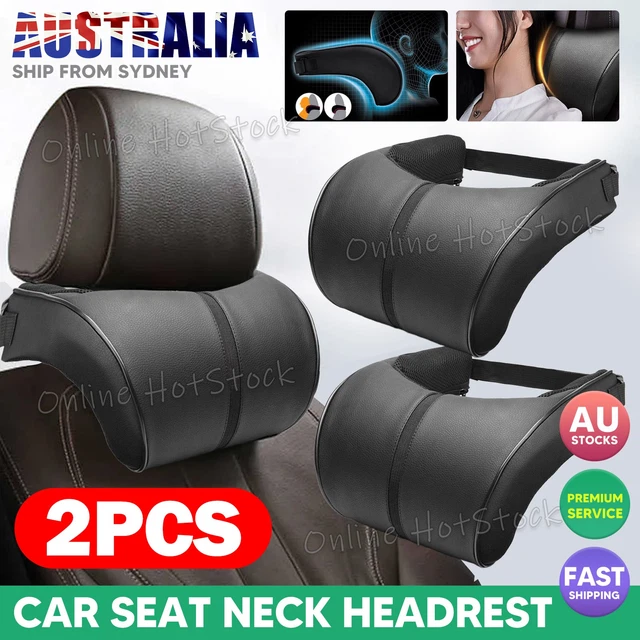 PU LEATHER CAR Seat Headrest Pillows Head Neck Back Support Pillow ...