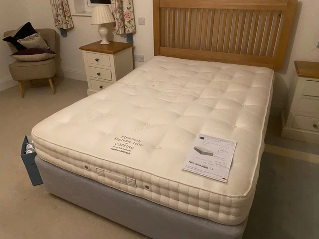 JOHN LEWIS KING Size Bed + Vispring Mattress + Oak Headboard (£1800 ...
