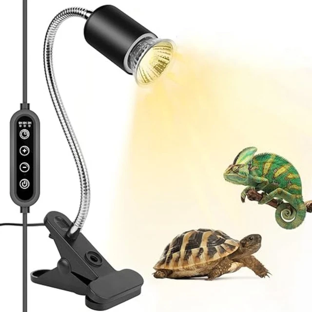 ADJUSTABLE GOOSENECK TURTLE Lights Clip With 1 Bulb Basking Lamp Turtle ...