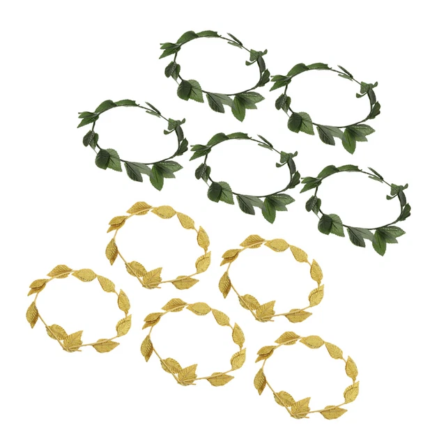 10 PIECE ROMAN Greek Goddess Leaf Laurel Wreath Headband Fancy Dress ...