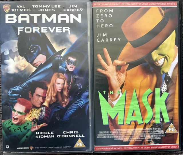 JIM CARREY VHS Bundle, The Mask, Batman Forever Val Kilmer (untested) £ ...