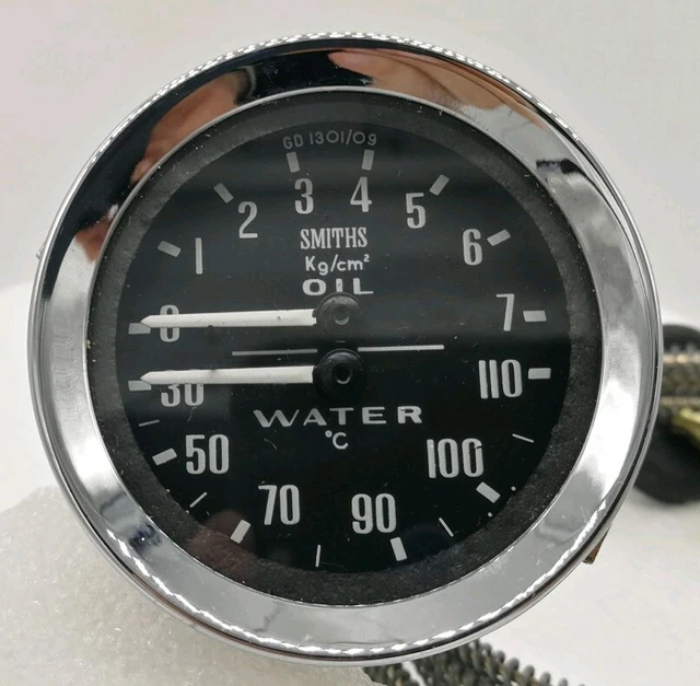 AUSTIN HEALEY, MGA, MGB Smiths Dual Safety Temp Oil Gauge GD1301/09 £220.01 - PicClick UK