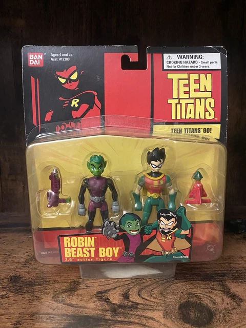 TEEN TITANS CARTOON network new 3.5" Action Figure Robin & Beast Boy ...