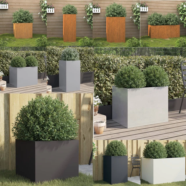 METALL PFLANZKÜBEL BLUMENKASTEN Garten Hochbeet Gemüsebeet Blumenbeet ...