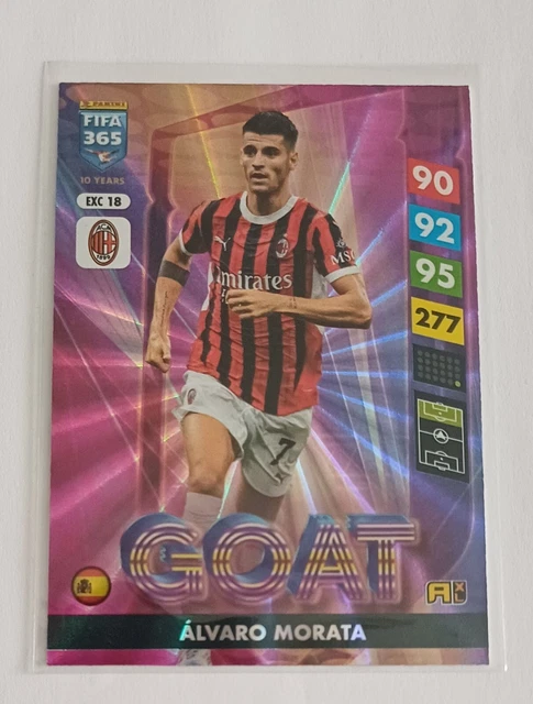 CARTE CARD GOAT Alvaro MORATA AC MILAN PANINI ADRENALYN XL FIFA 365 ...