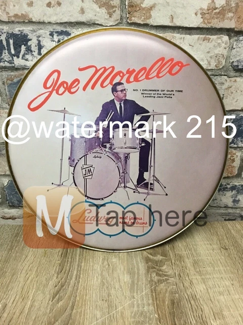VINTAGE JOE MORELLO Ludwig Drum Advert Skin* Reproduction 14" £40.00 - PicClick UK