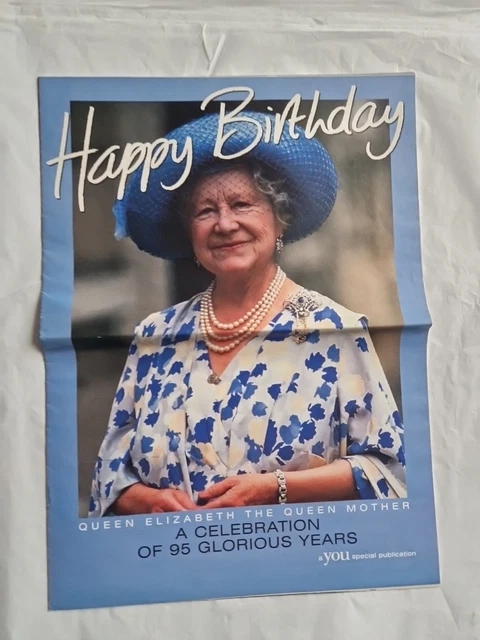 QUEEN ELIZABETH THE Queen Mother 95th Birthday MailOn Sunday Supplement ...
