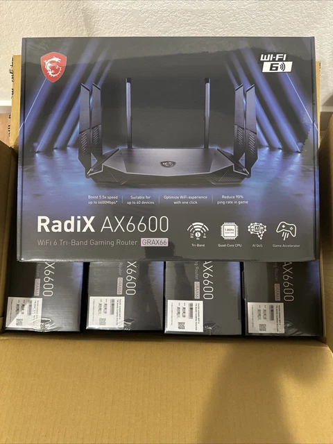 MSI RADIX AX6600 Wifi 6 Tri-band Gaming Router GRAX66 New Factory ...