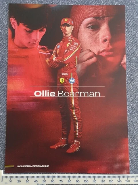 OLLIE BEARMAN FERRARI Driver Card Formula 1 Goodwood Festival of Speed ...