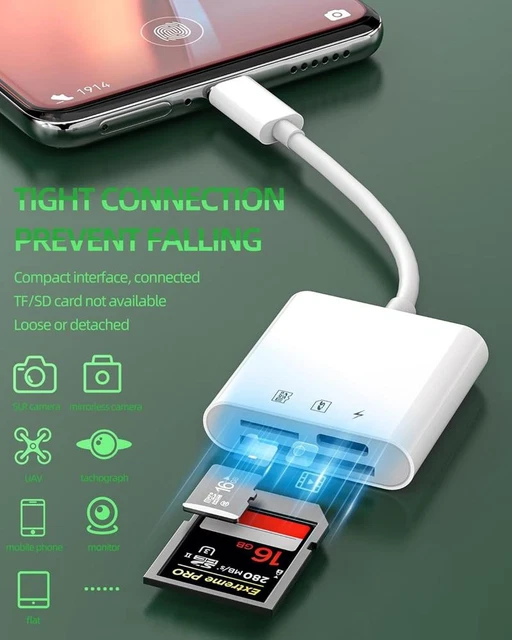 USB C MICRO SD Card Reader Charging Adapter(3in1) Type C Port Compact ...