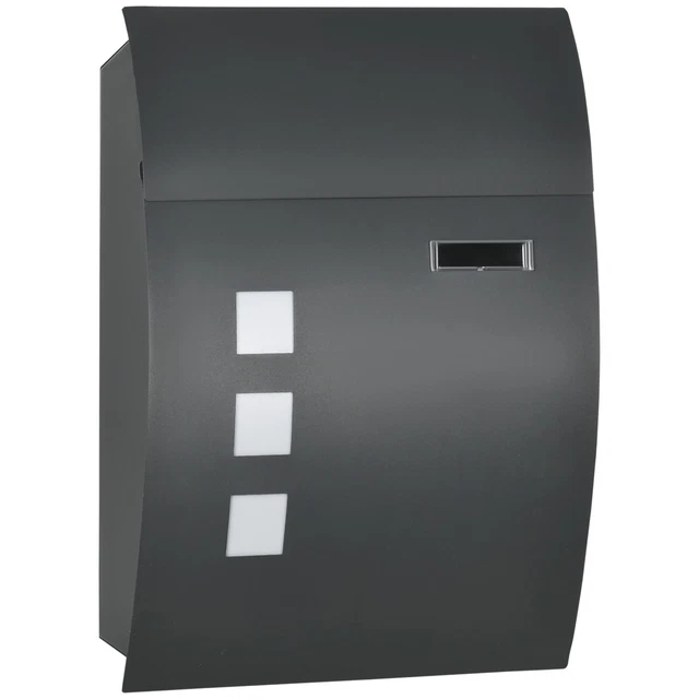 HOMCOM WEATHERPROOF WALL Mounted Letter Box Post Box with Keys ...