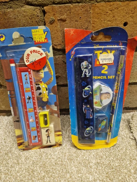 DISNEY PIXAR TOY Story 1 and 2 Pencil Ruler Eraser, Sharpener Buzz ...
