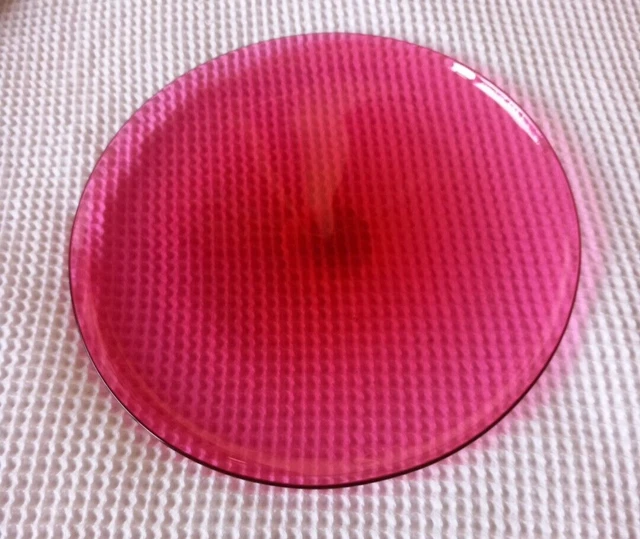 ANTIQUE UNUSUAL PLAIN Cranberry Glass Plate £12.00 - PicClick UK