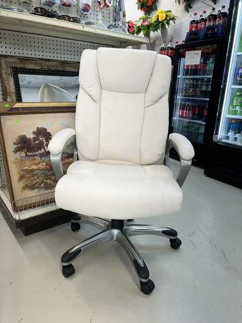 AMAZONBASICS HIGH-BACK BONDED Leather Executive Office Computer Desk ...