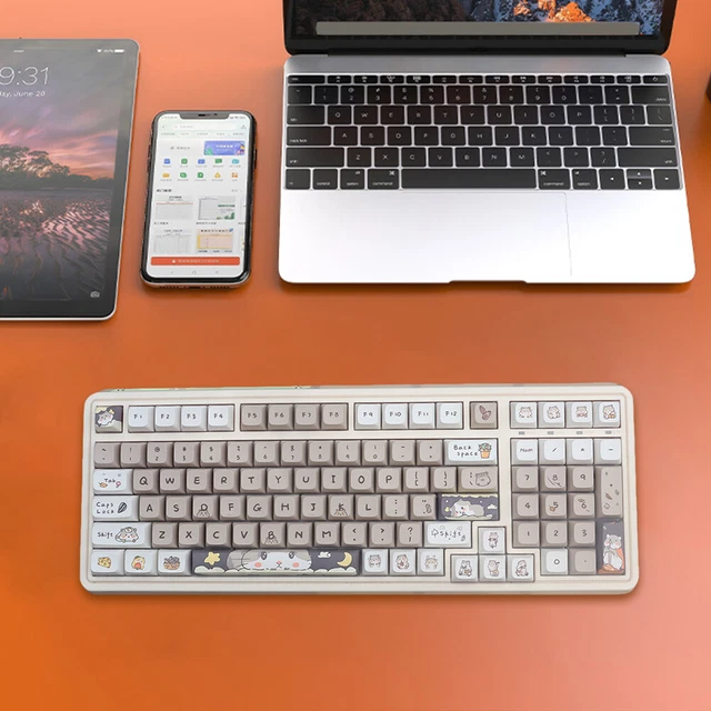 133 KEYS/SET MECHANICAL Keyboard Caps XDA PBT Key Covers 9mm Cute (Grey ...