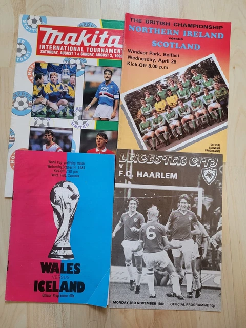 10 X 1970'S 1980's football programmes Leicester Northern Ireland Wales ...