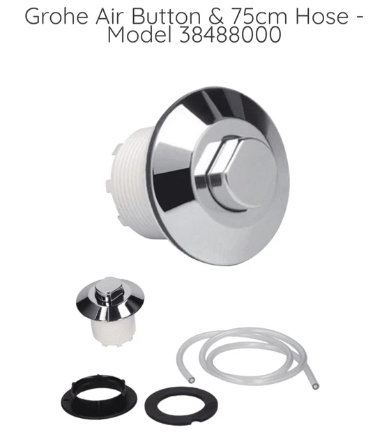 GROHE AIR BUTTON for Hidden Cistern Concealed Pneumatic Chrome Finish ...