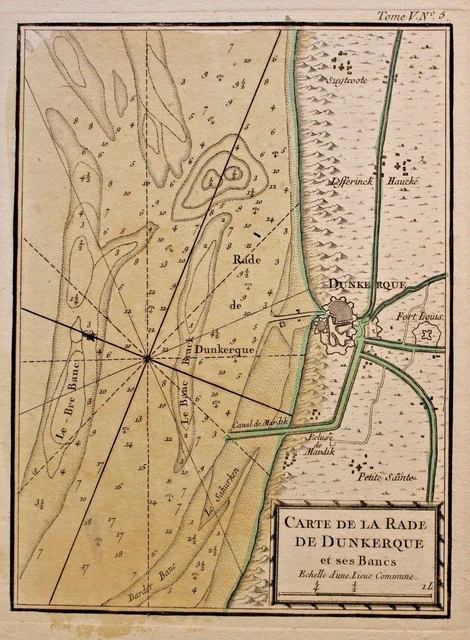 MAP OF DUNKIRK harbour, engraving, 18th century__ £59.25 - PicClick UK