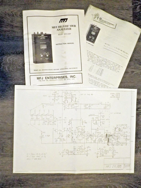 BEDIENUNGSANLEITUNG MANUAL SCHALTPLAN Layout MFJ-249 SWR Analyzer EUR 6 ...