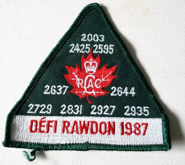 VINTAGE RCAC PATCH RAWDON 1987 Royal Canadian Army Cadets Quebec Canada ...