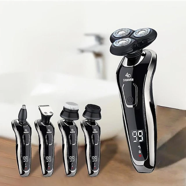 4D LCD ELECTRIC Shaver Men Razor Wet Dry Rotar Beard Rechargeable ...