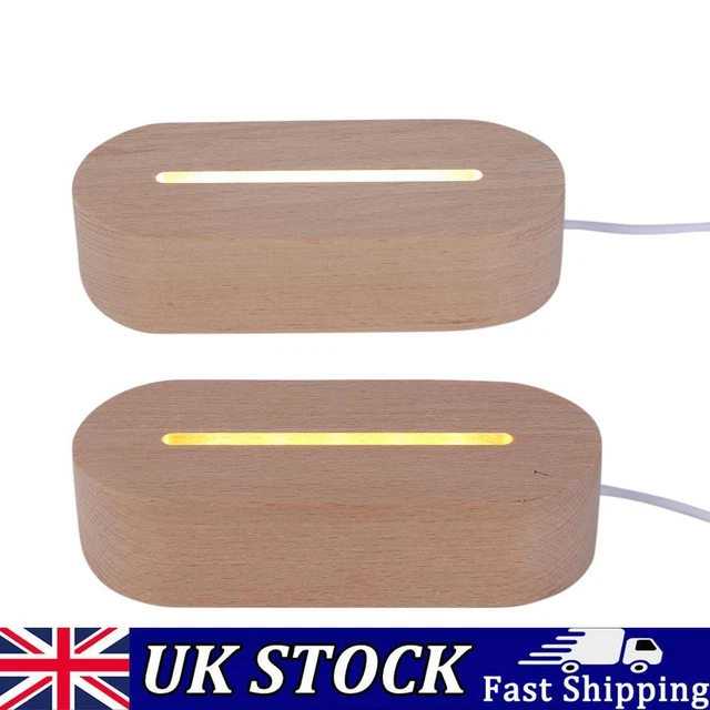 OVAL DISPLAY PEDESTAL - LED Lights Display Base, Crystal Wooden Lighted ...