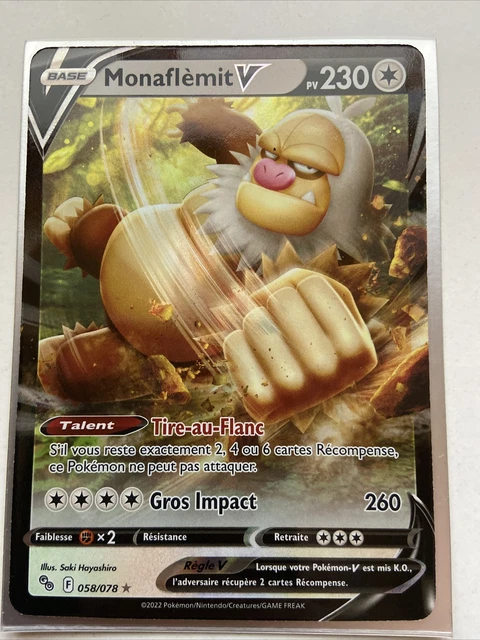 CARTE POKÉMON MONAFLÉMIT V 058/078 EB10.5 Epée & Bouclier Pokémon Go FR ...